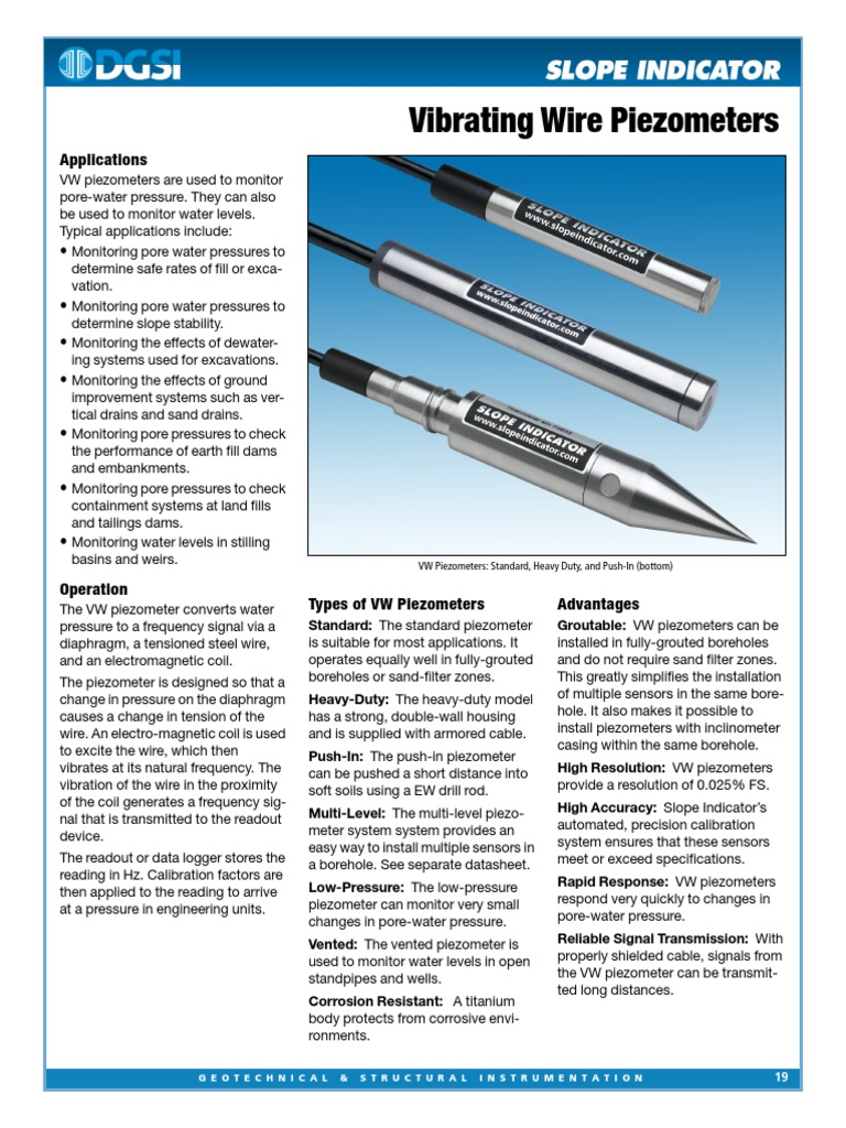 PIEZOMETER | Calibration | Dam