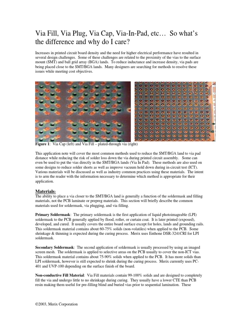 Via Fill Plug | PDF | Printed Circuit Board | Electrical Engineering