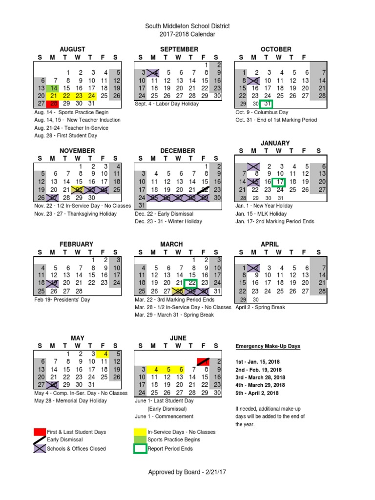 South Middleton School Calendar 2024-25 | PDF | Public Holiday | Holidays