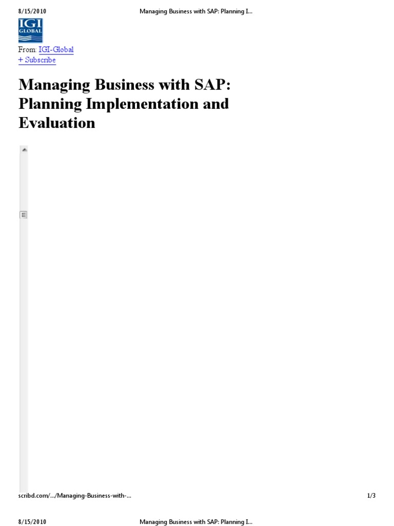 Planning Implementation and Evaluation | PDF