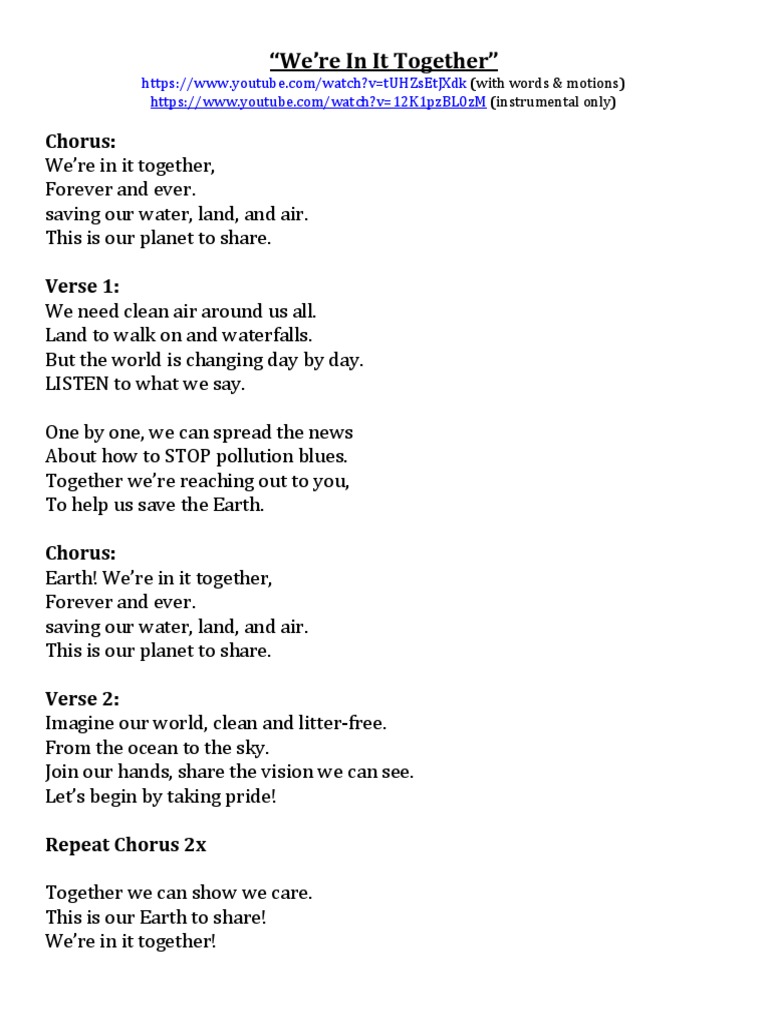 Were in It Together Lyrics