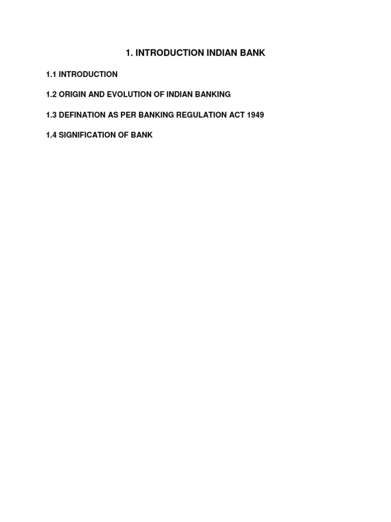 Introduction Indian Bank | PDF