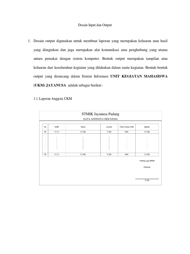 Desain Input Dan Output | PDF
