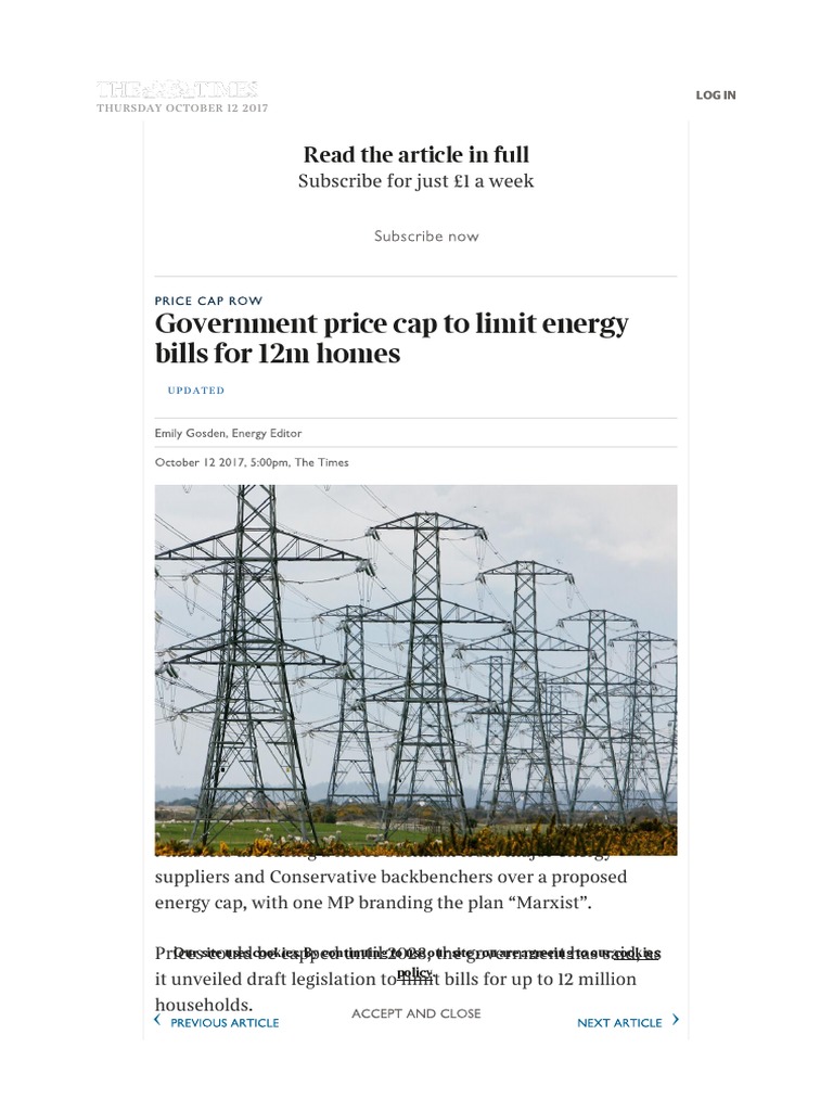 Government Price Cap To Limit Energy Bills For 12m Homes: Read The ...