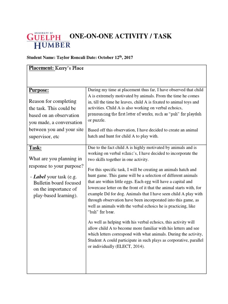 Animal Hatch and Hunt Activity Plan | PDF | Neuropsychology | Cognition