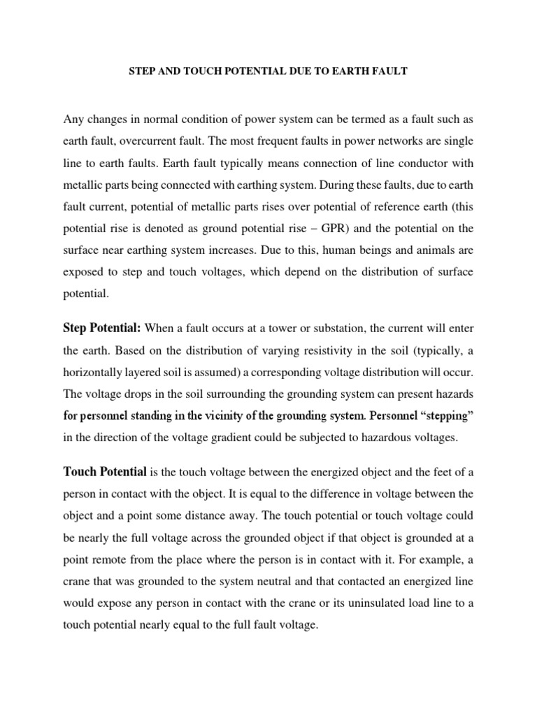 Touch & Step Potential | PDF | Power (Physics) | Manufactured Goods