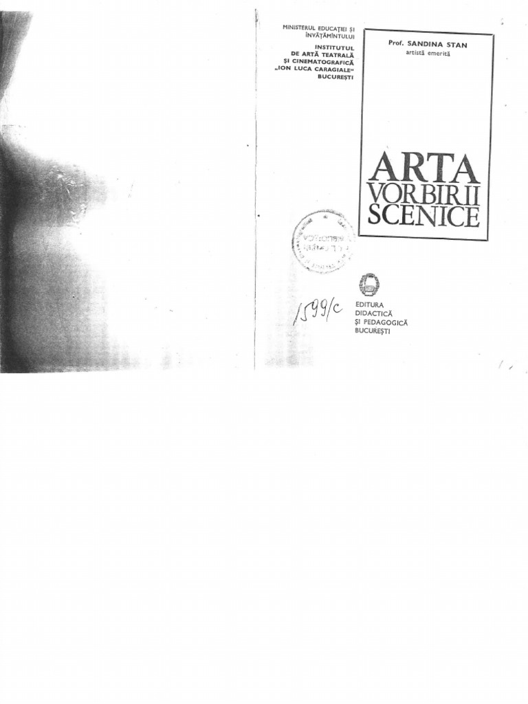 Arta Vorbirii Scenice PDF | PDF