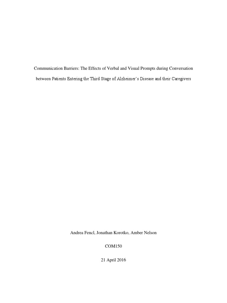 Final Communication Paper 2 | PDF | Alzheimer's Disease | Memory