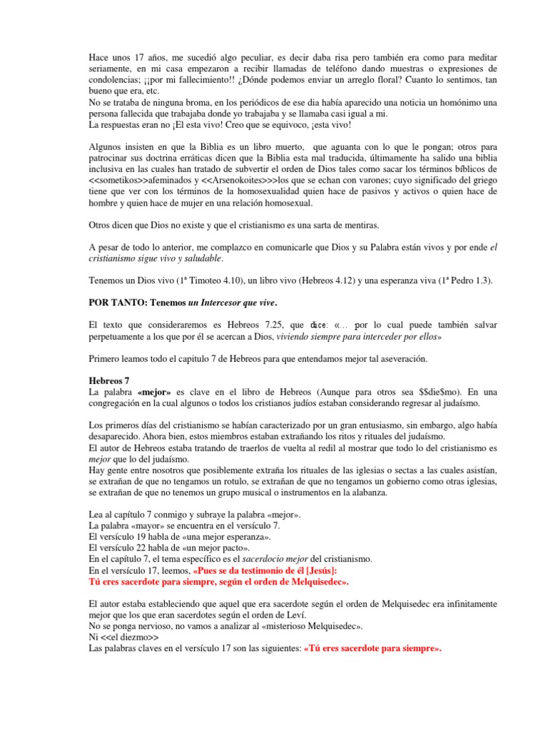 Jesus Vive para Interceder Por Nosotros | PDF | Sacerdote | Epístola a ...