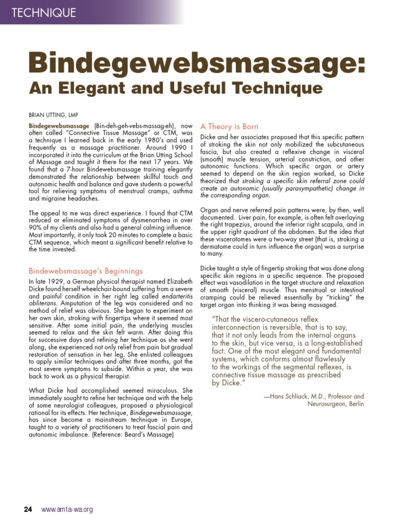 Bindegewebsmassage Article | PDF | Massage | Autonomic Nervous System