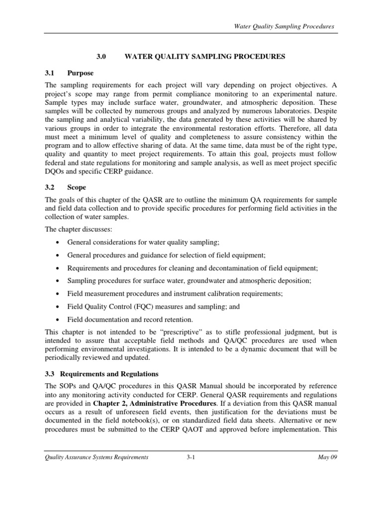 Water Quality Sampling Guidelines | PDF | Estuary | Sampling (Statistics)