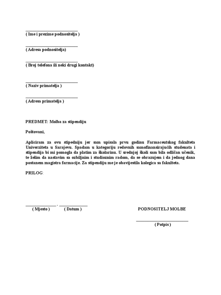 Prijedlog Molba | PDF