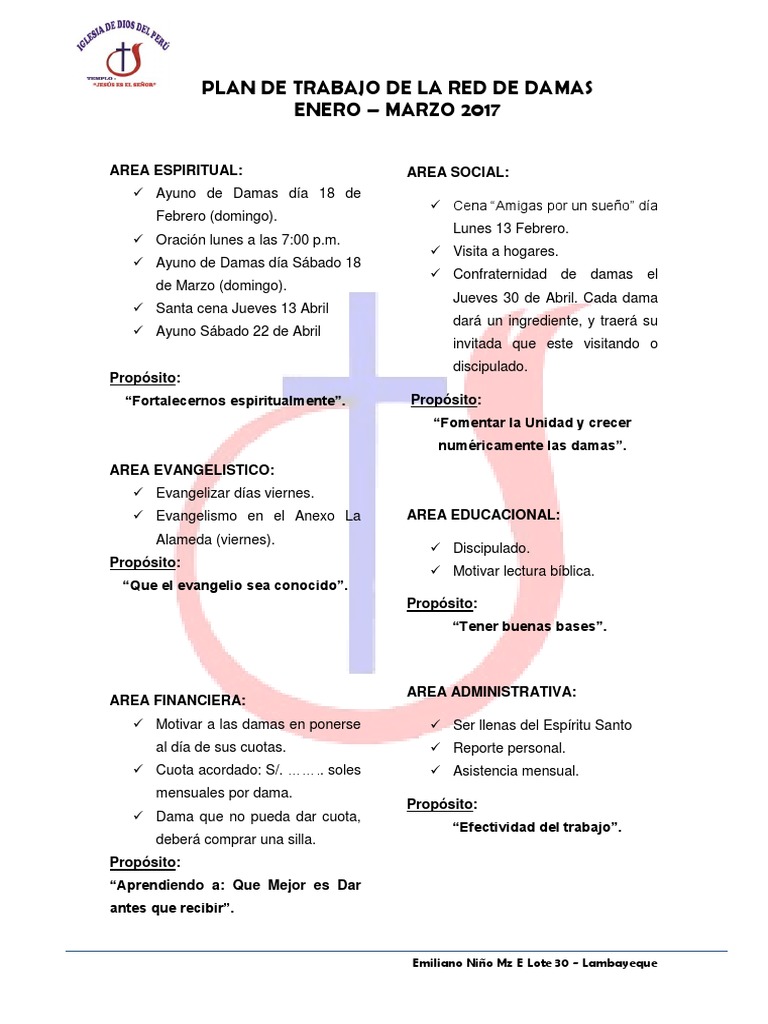 Plan Trabajo Damas 2017 | Rápido | Religión y creencia