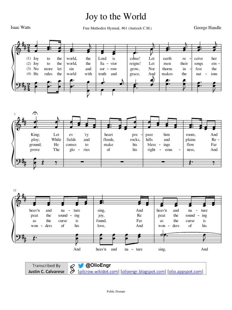 Joy To The World | PDF | Joy To The World | Christian Behaviour And ...