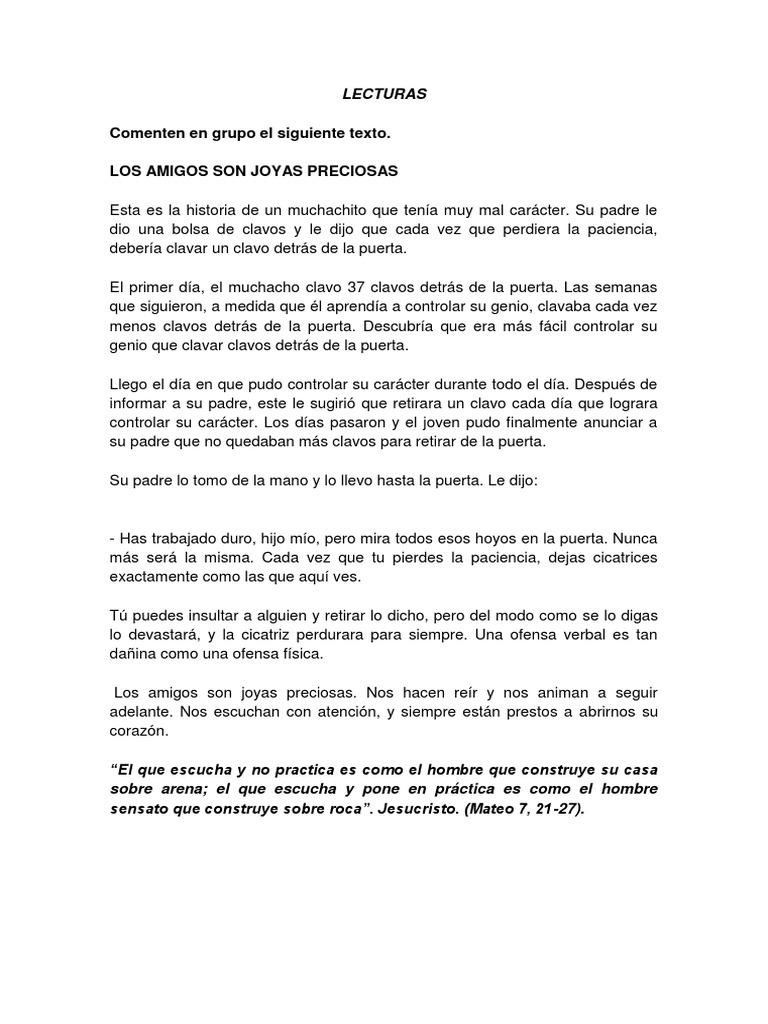 Lecturas El Respeto | PDF