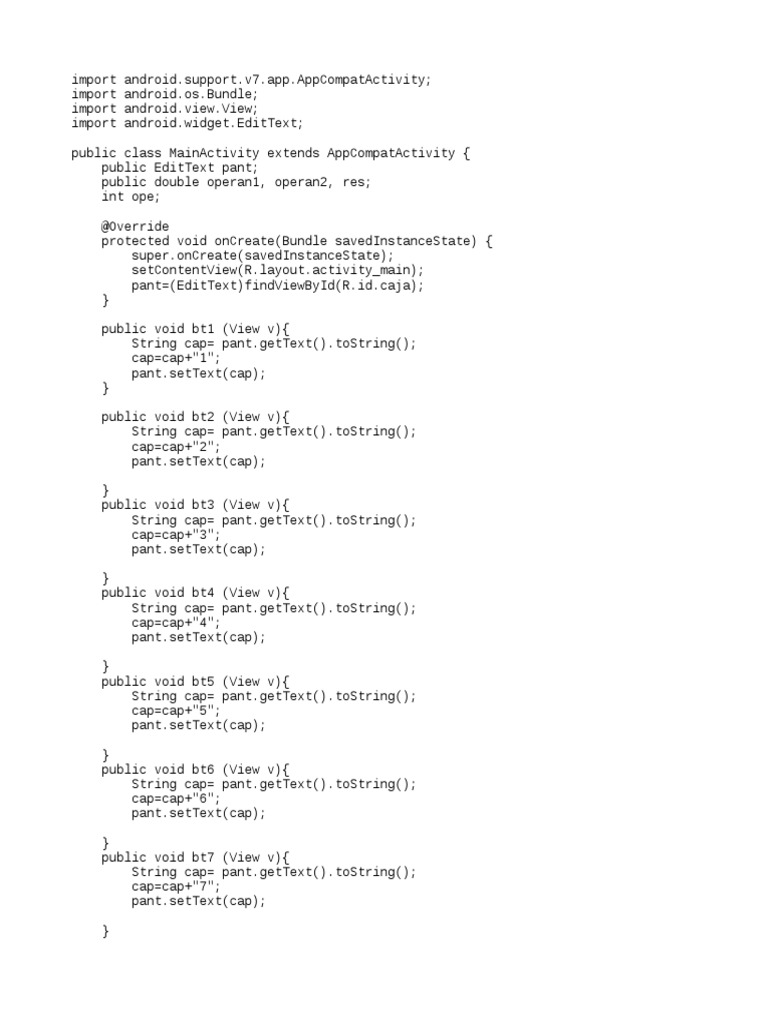 Calculadora en Android Studio Codigo Java | PDF | Business