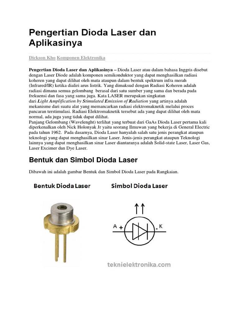 Pengertian dan Aplikasi Dioda Laser | PDF | Teknologi & Rekayasa
