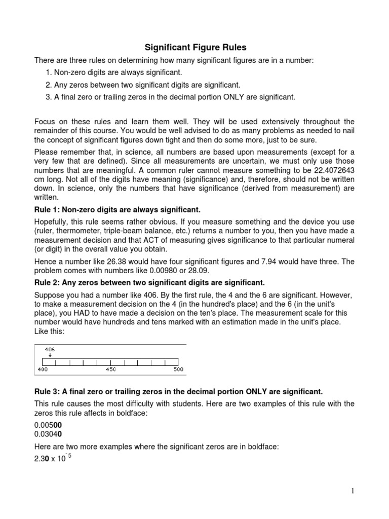 Significant Figure Rules: Rule 1: Non-Zero Digits Are Always ...
