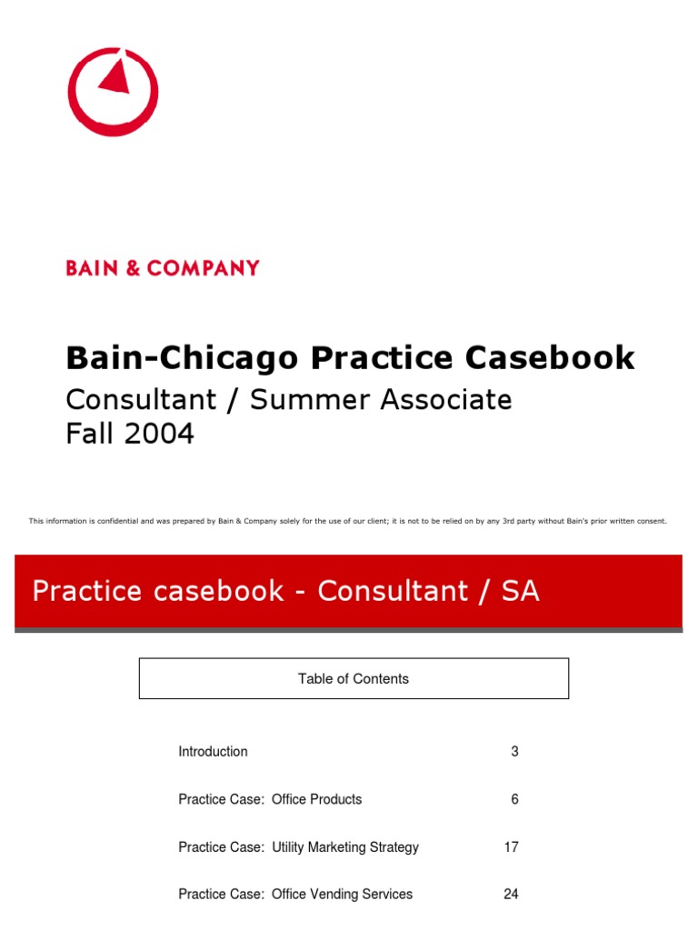 Bain Chicago Practice Casebook PDF | PDF | Private Label | Mergers And ...