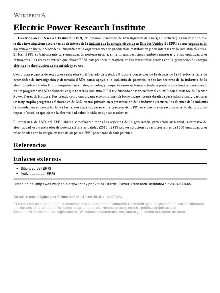 Electric Power Research Institute | PDF | Economias | Business