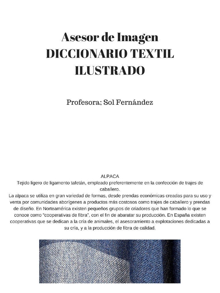 Diccionario Textil | PDF | Pantalones | Industria textil