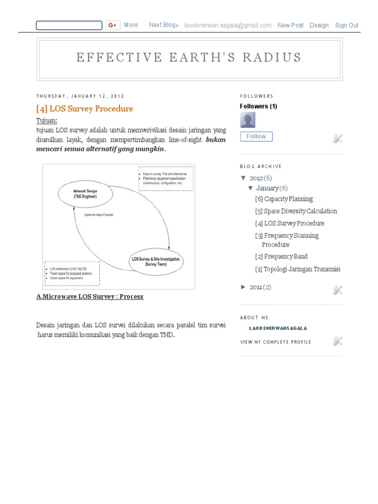 Effective Earth's Radius - (4) LOS Survey Procedure | PDF | Compass ...