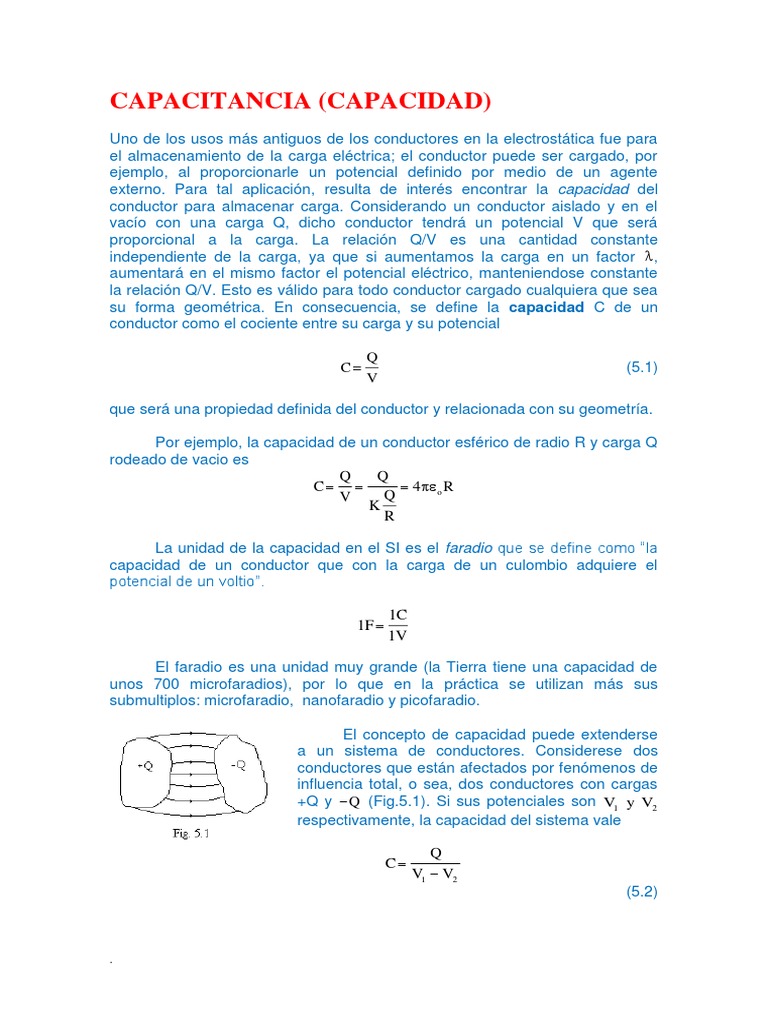 CAPACITANCIA | PDF | Capacidad | Condensador