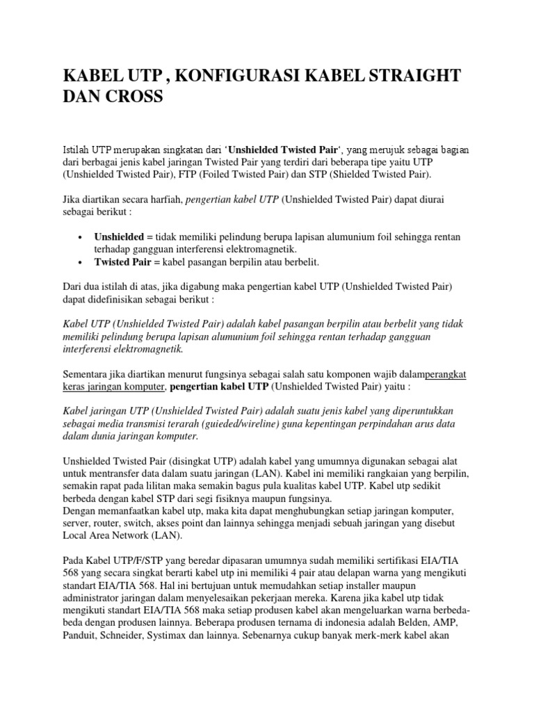 Kabel Utp | PDF