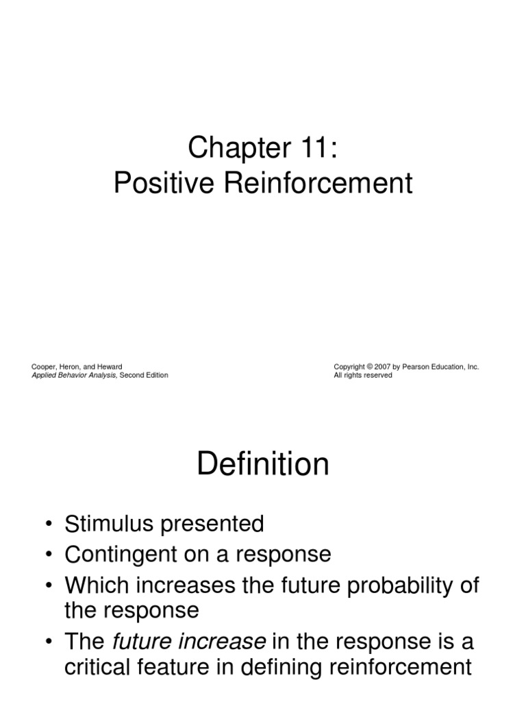 CH11 Positive Reinforcement | PDF | Reinforcement | Behaviorism