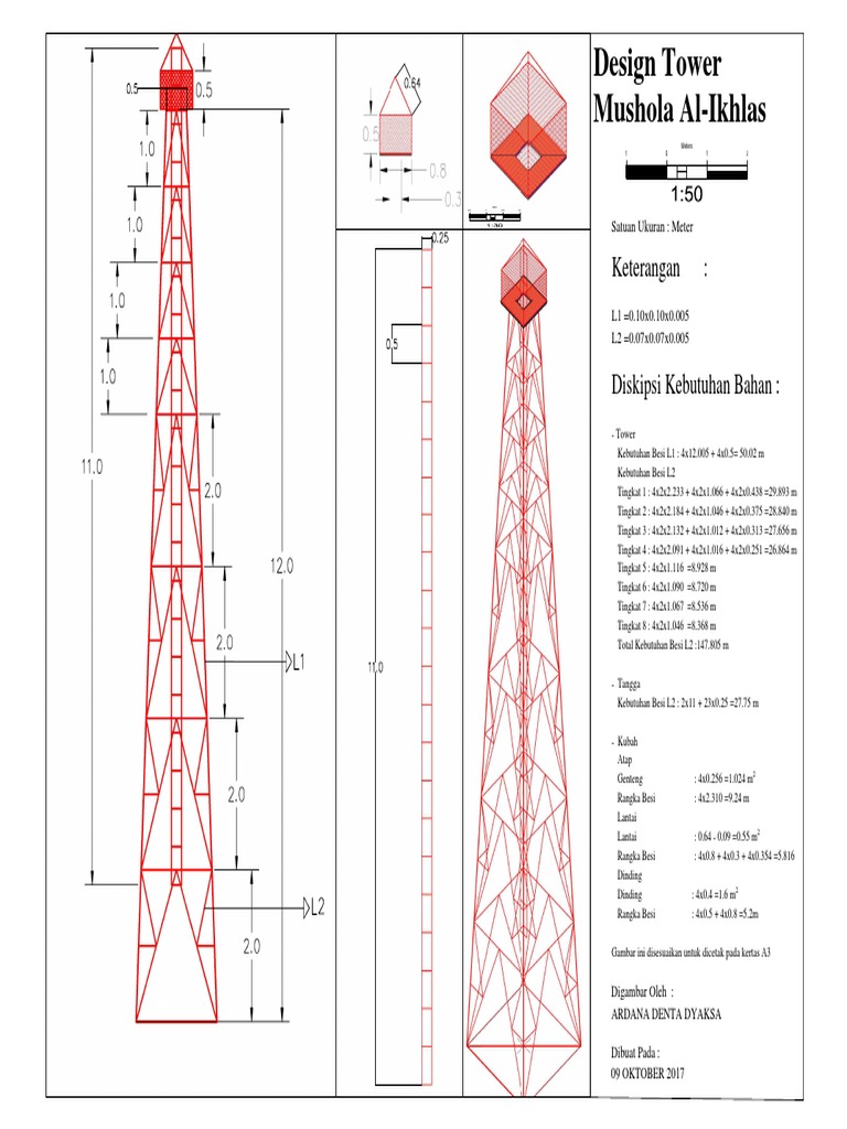 Desain Menara Toa Masjid Besi | PDF