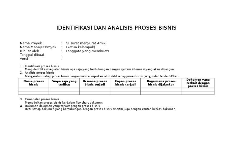 Identifikasi dan Analisis Proses Bisnis | PDF