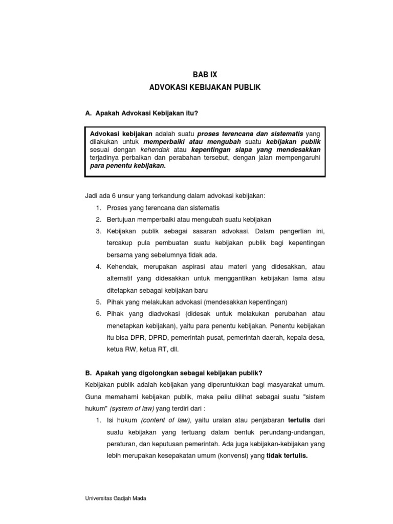 Advokasi Kebijakan Publik | PDF