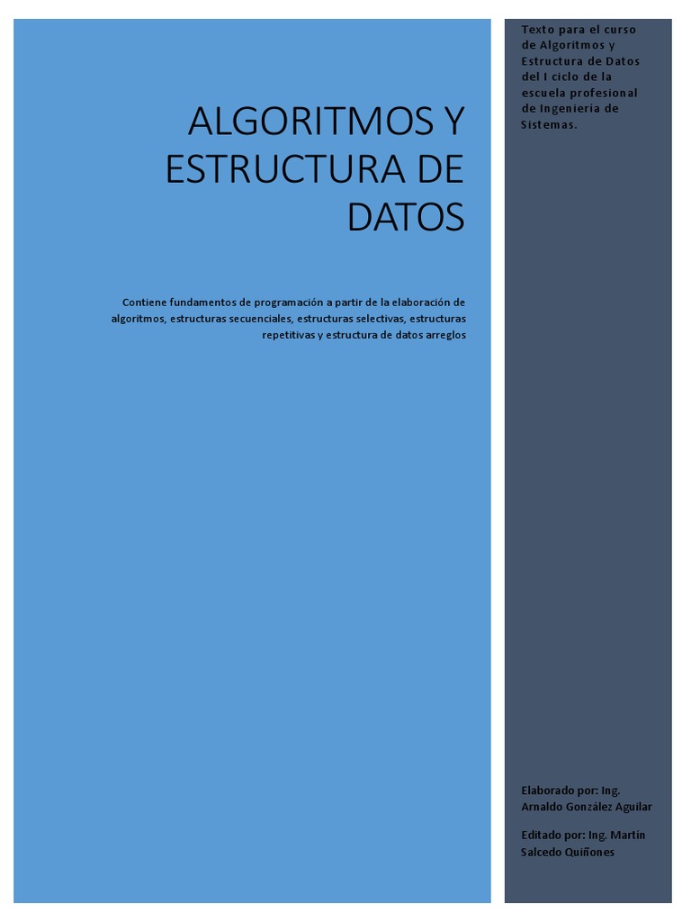 Texto Algoritmos Estrutura Datos PDF | PDF | Algoritmos | Programa de computadora