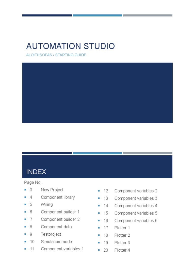 Automation Studio Starting Guide | PDF | Switch | Valve