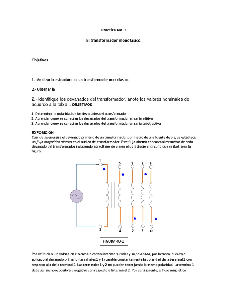 Practica No 1 | PDF | Transformador | Inductor