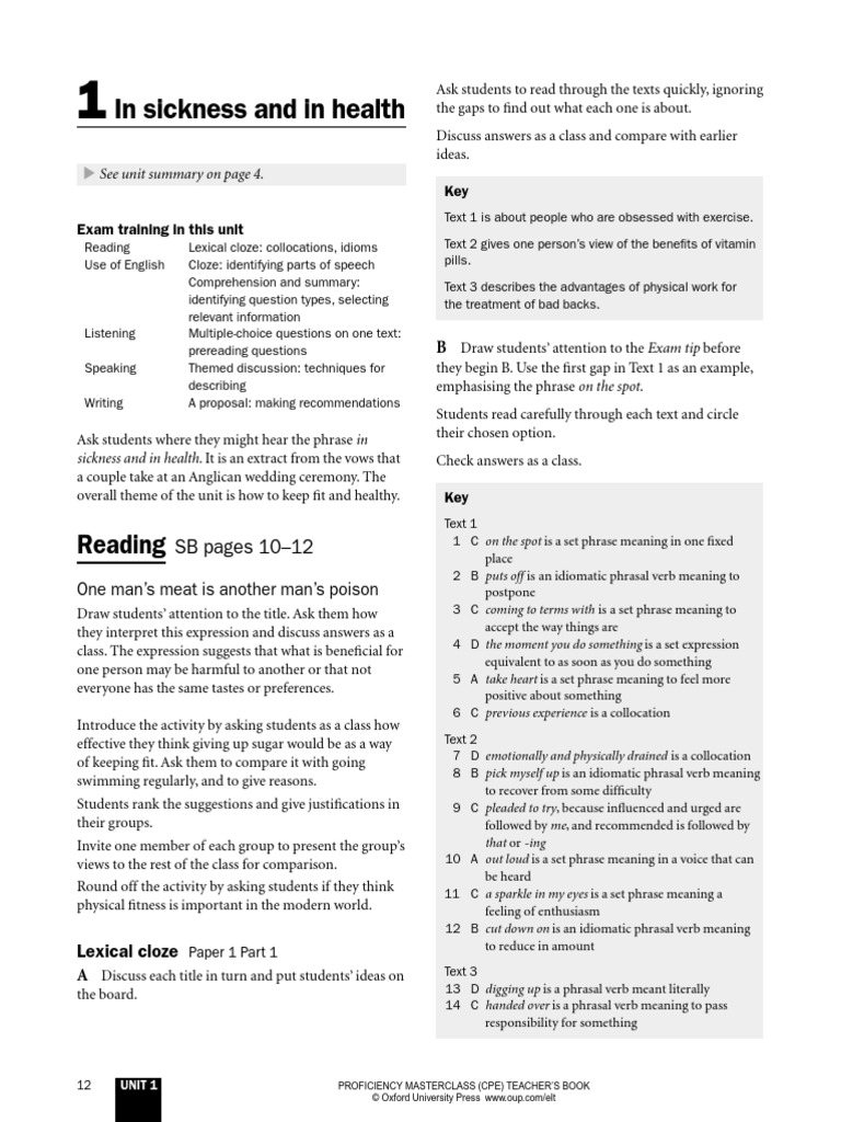 Oxford CPE Proficiency Masterclass Teachers Book+ Key PDF | PDF