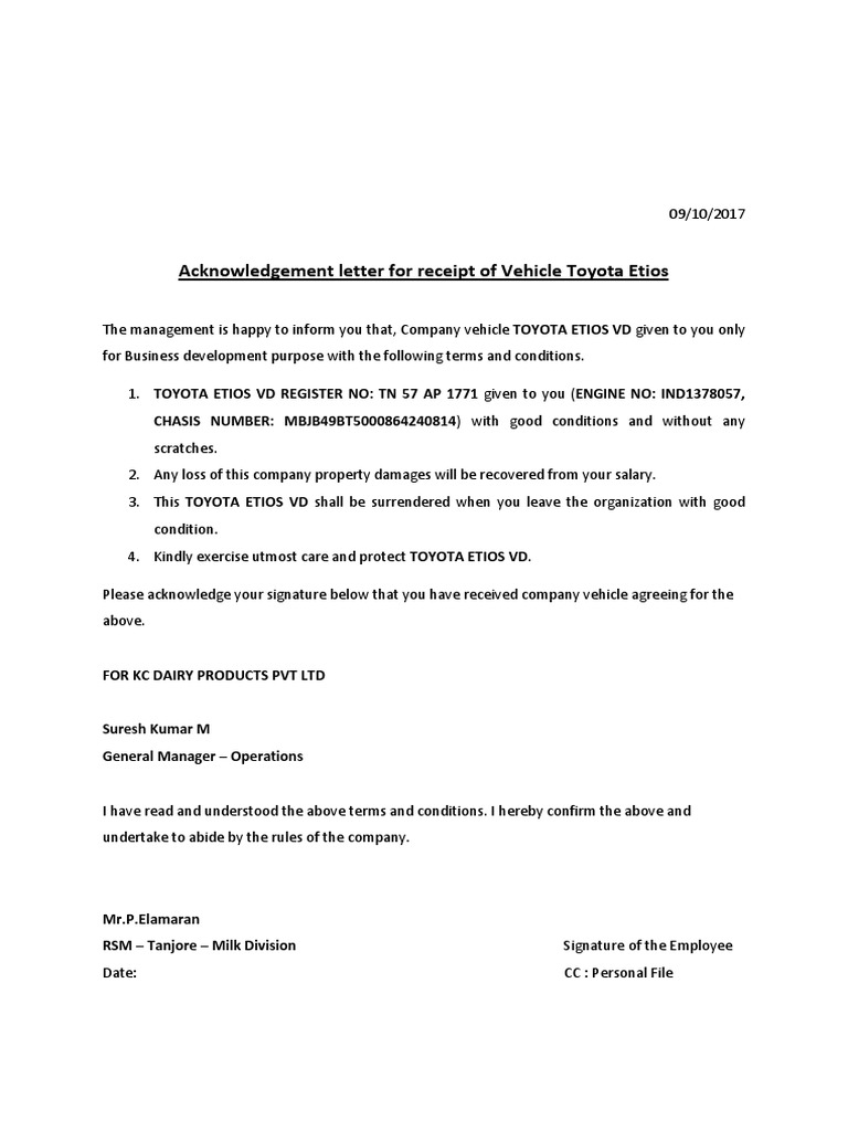 Vehicle Handover | PDF