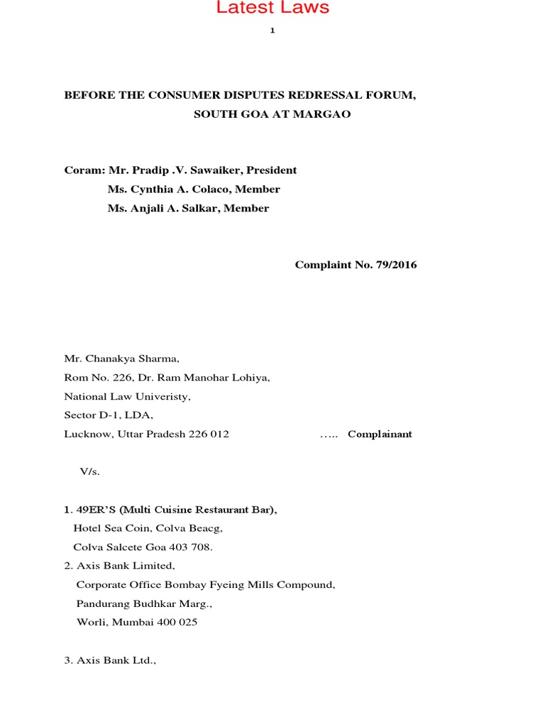 Consumer Forum Judgment | PDF | Value Added Tax | Invoice