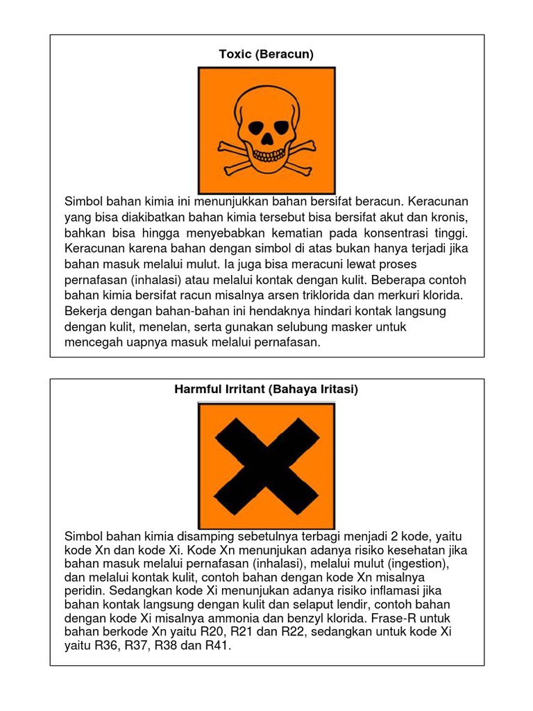 Simbol Bahan Kimia Berbahaya 1 | PDF