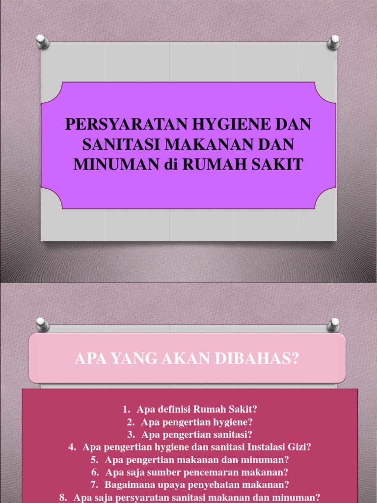 Sanitasi Dan Hygiene Makanan Dan Minuman Pdf
