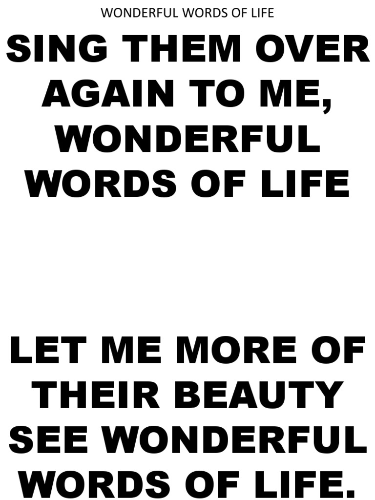 Wonderful Words of Life | PDF