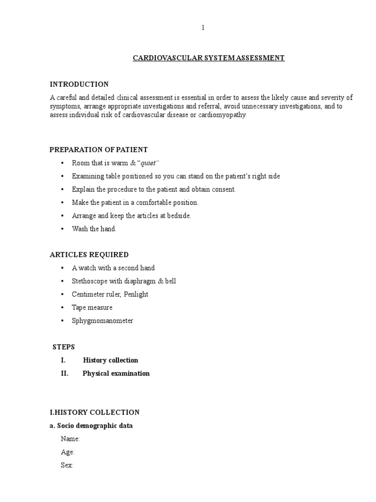 Cardiovascular Assessment Guidelines | PDF | Pulse | Heart Valve