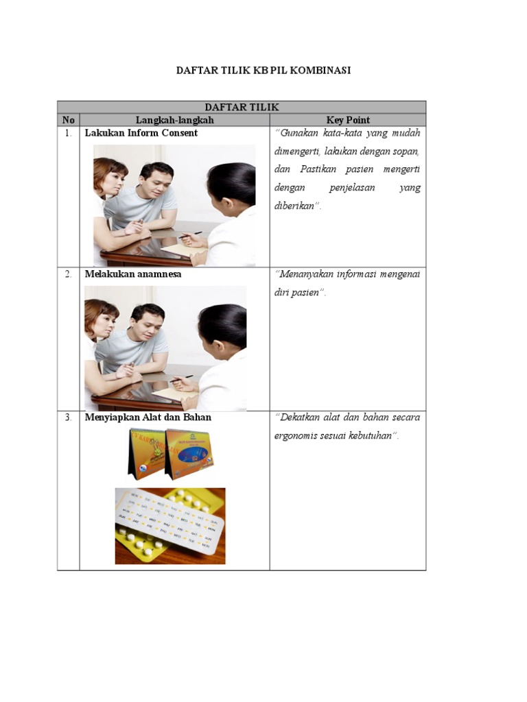 Daftar Tilik Konseling Pil KB | PDF | Sains & Matematika