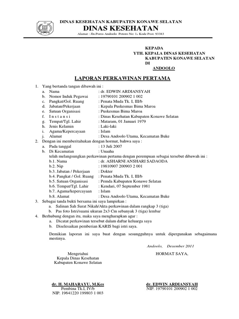 Laporan Perkawinan dr. Edwin dan dr. Asharni | PDF
