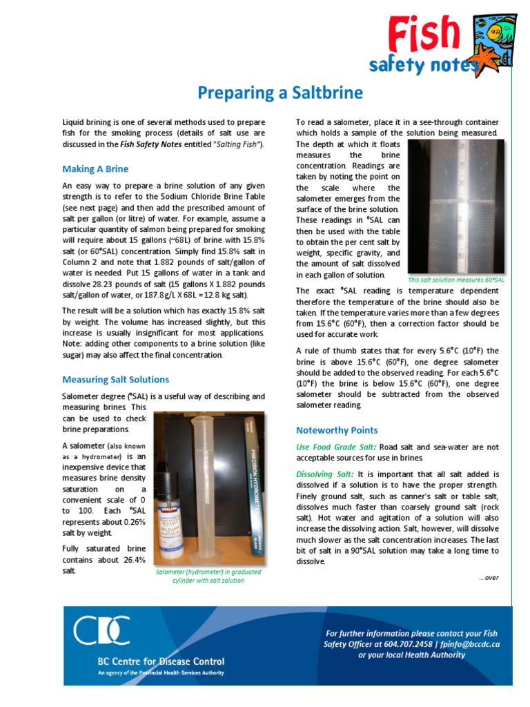 Preparing a Salt Brine Solution | PDF | Sodium Chloride | Solution