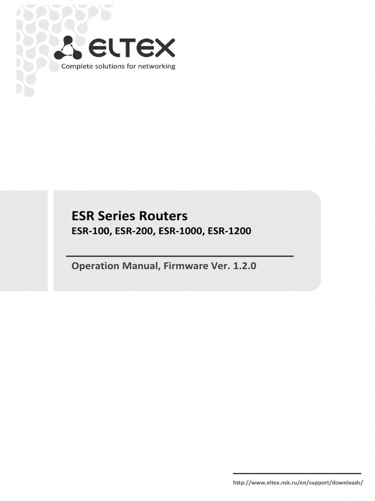 Esr Series User Manual 1.2.0 Eng | PDF | Computer Network | Ip Address