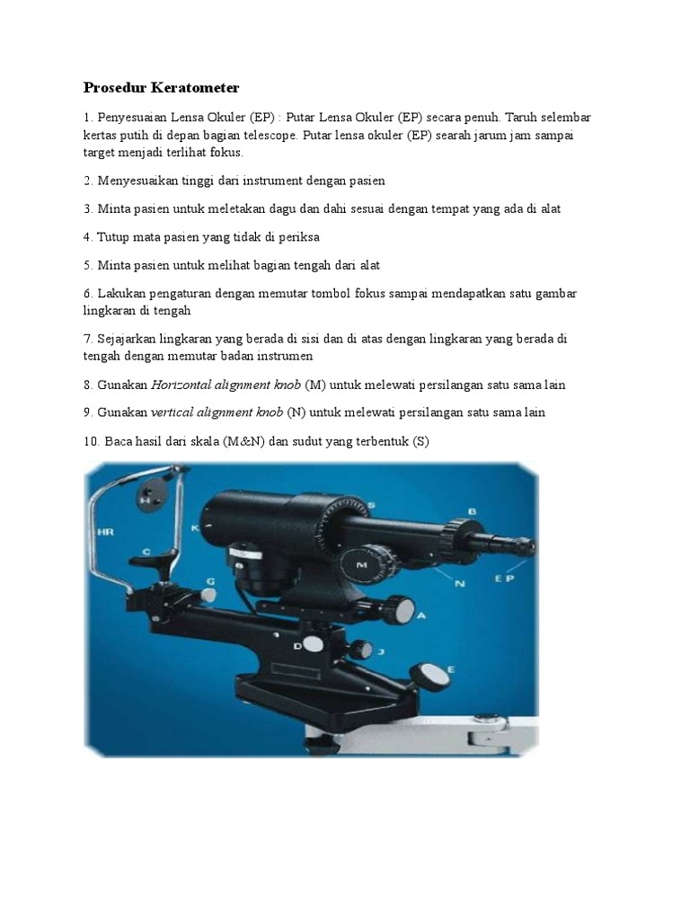 Prosedur Keratometer | PDF