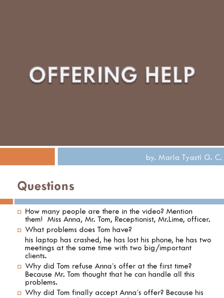 Offering Help - English Material | PDF | Leisure