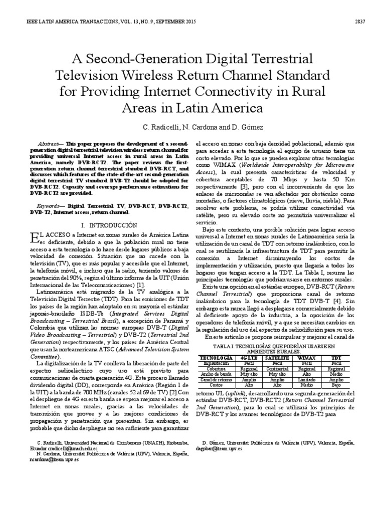 A Second Generation Digital Terrestrial Television Wireless Return ...