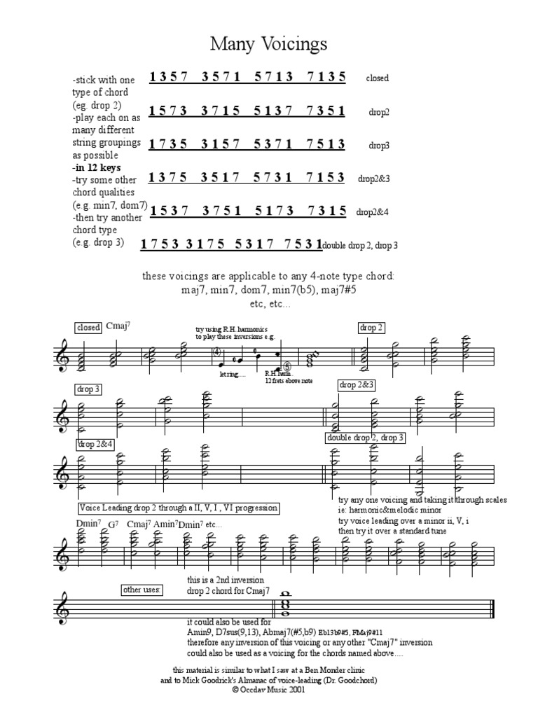 Many Jazz Guitar Voicings | Download Free PDF | Chord (Music) | Harmony